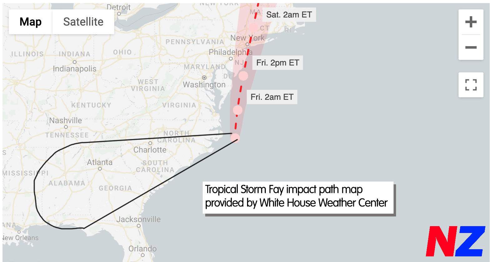Tropical storm warning in effect for New York City area until midnight ...