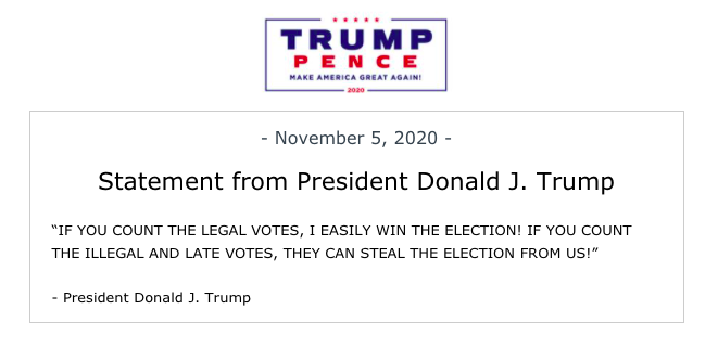 Official statements from Trump campaign now in all caps too - National Zero