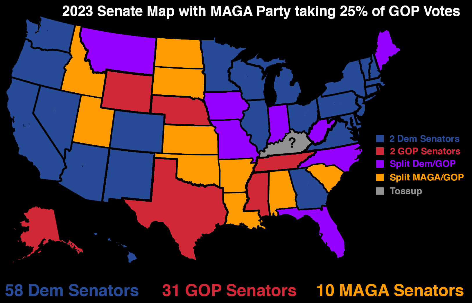 The Senate in 2023 if the MAGA Party is born - National Zero