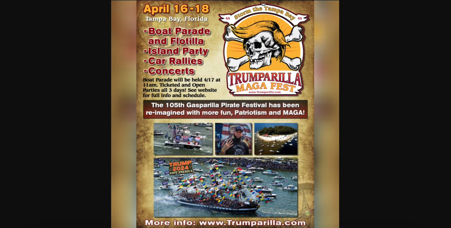 Logo for "Trumparilla" boat parade fest in Tampa hosted by Roger Stone ...