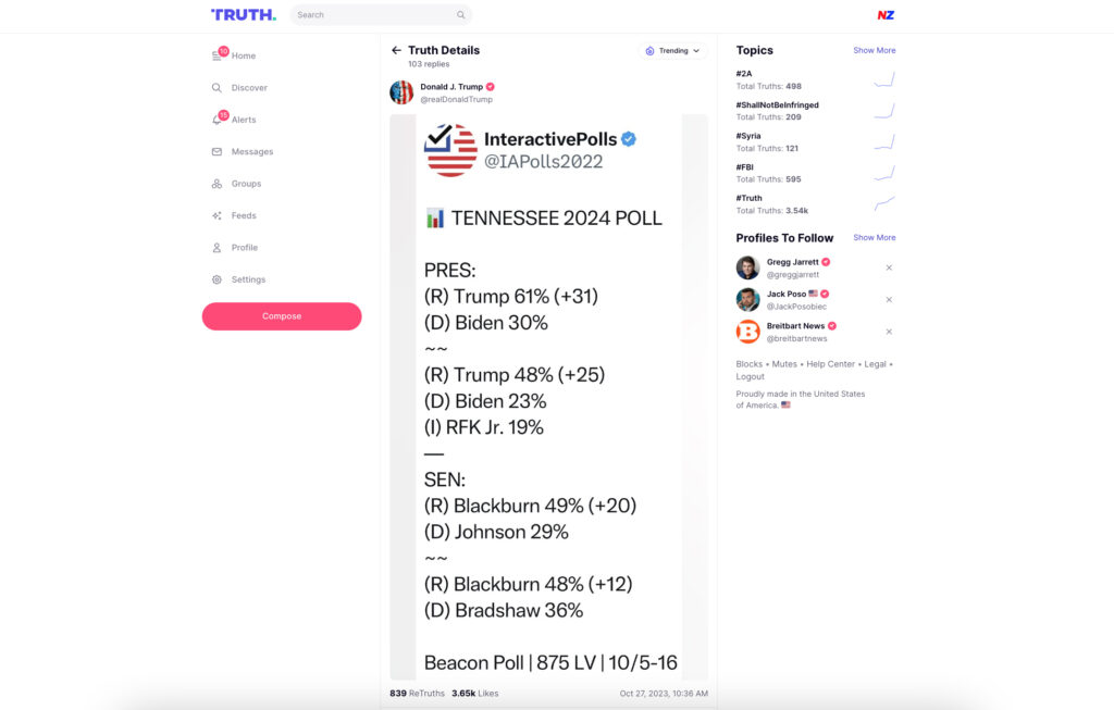 Trump posts poll showing RFK Jr taking significant share of his vote ...