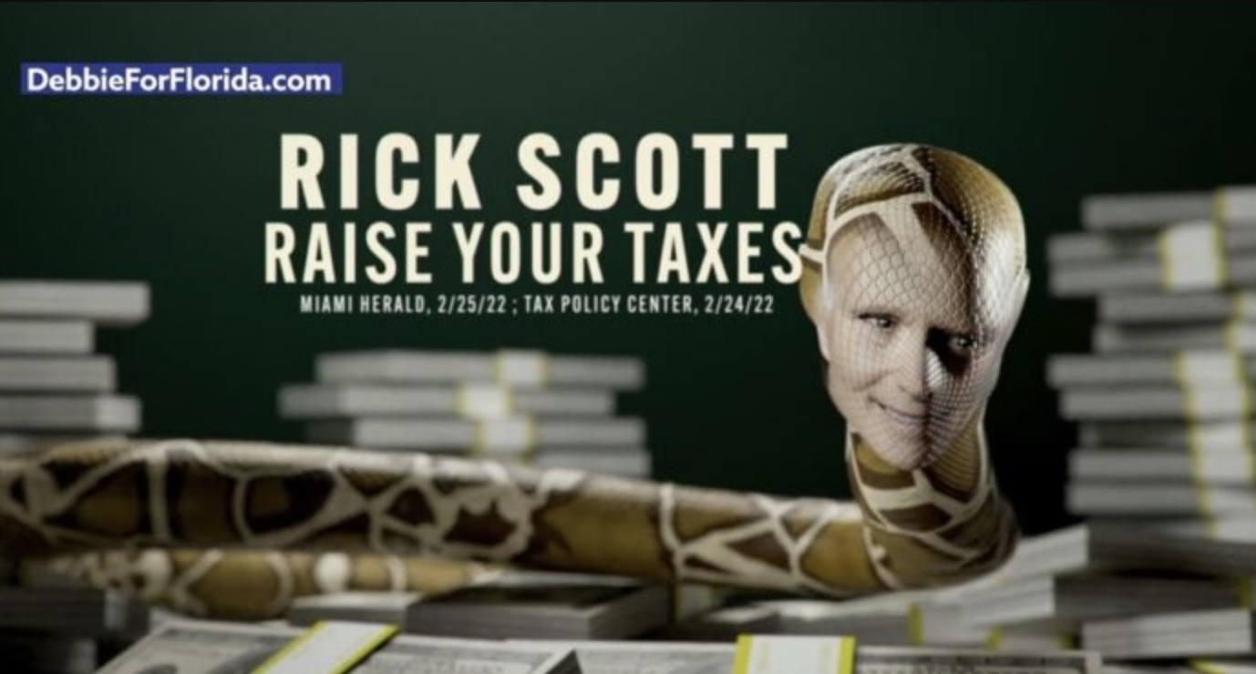 Villager "disgusted" by ad depicting Rick Scott as a python - National Zero