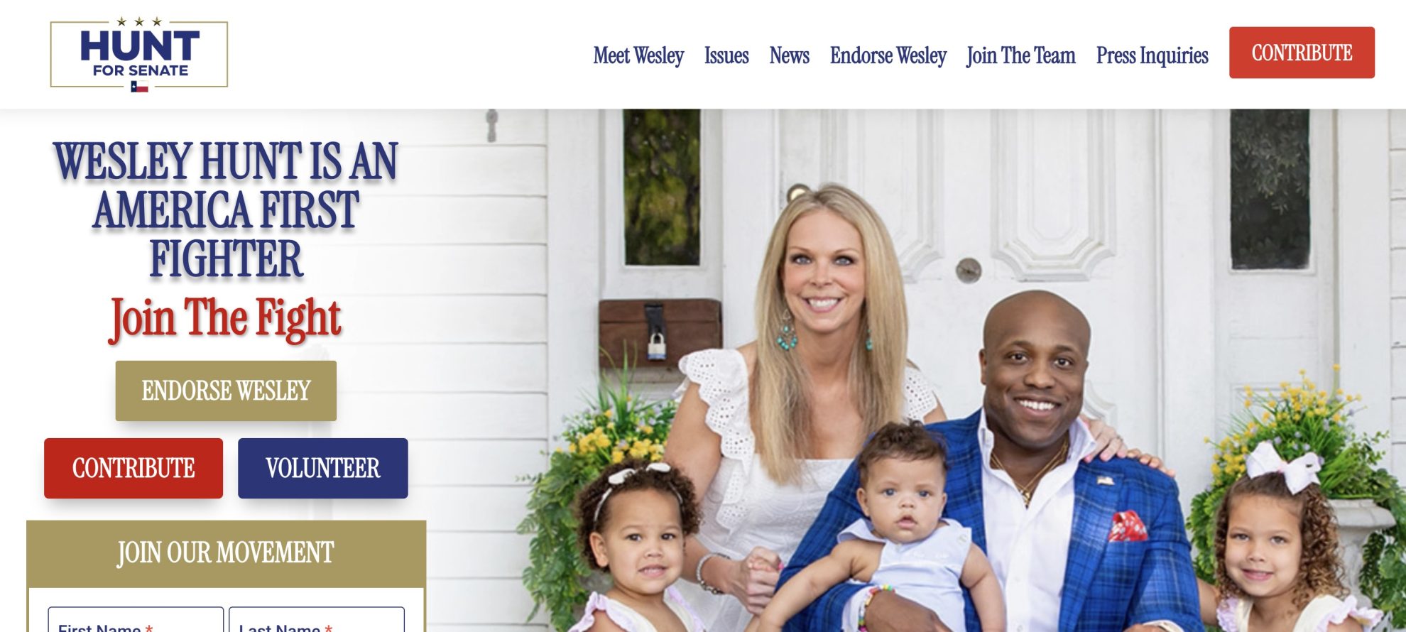 Wonder if Wesley Hunt wanted this photo featured so prominently ...